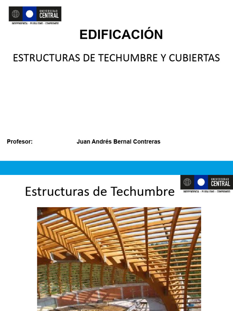 Clase 09 - Estructura de Techumbre y Cubiertas | PDF | Braguero | Techo Clase 09 - Estructura de Techumbre y Cubiertas | PDF | Braguero | Techo