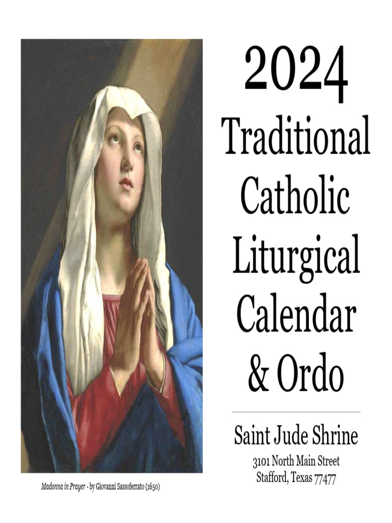2024 Traditional Catholic Calendar | PDF | Lent | Easter