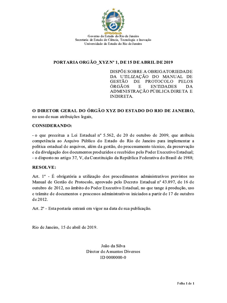 Modelo de Portaria | PDF