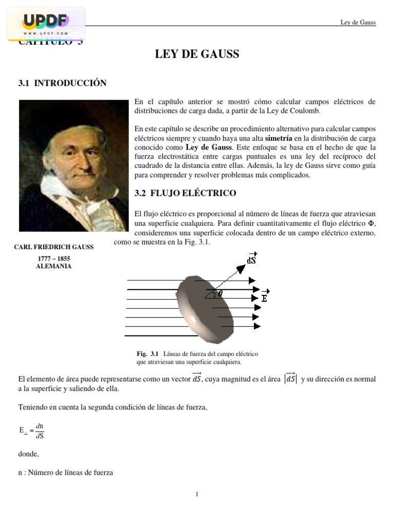 Ley de Gauss | PDF | Electricidad | Electromagnetismo