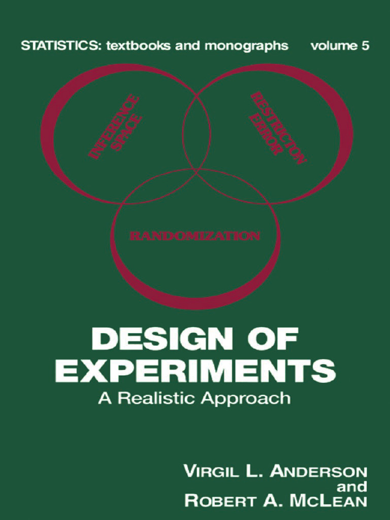 (Anderson) Design of Experiments Realistic Approach | PDF | Experiment | Analysis Of Variance