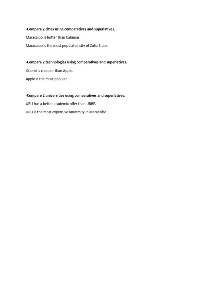 Unit 4. Comparatives and Superlatives | PDF