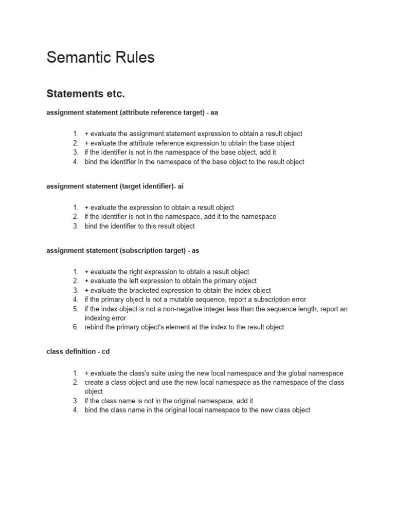 Semantic Rules Final Version | PDF