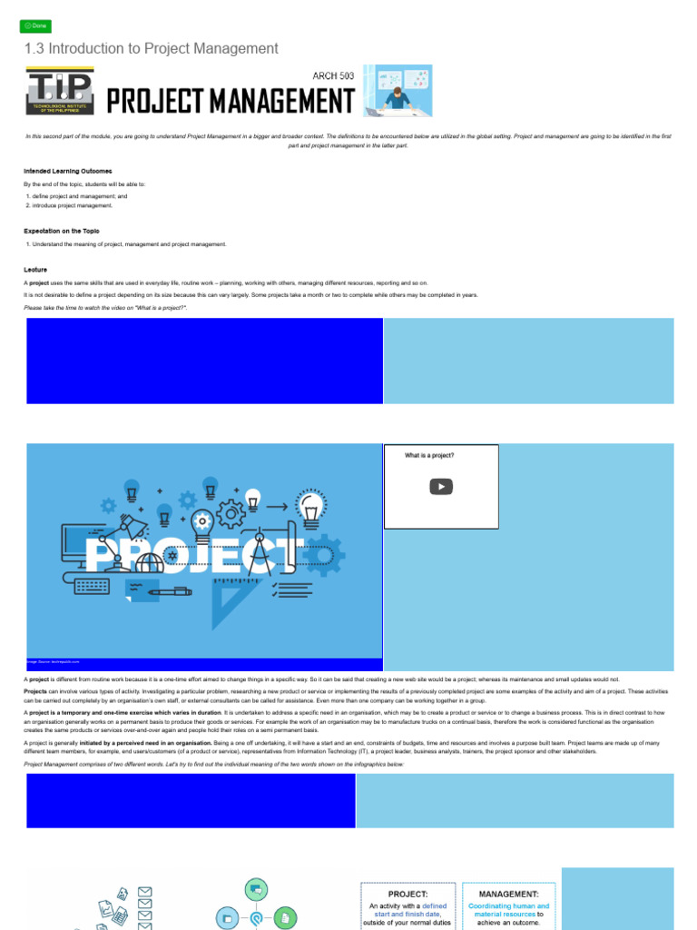 1.3 Introduction to Project Management_ AR 503-ARCH52S1 - Project ...