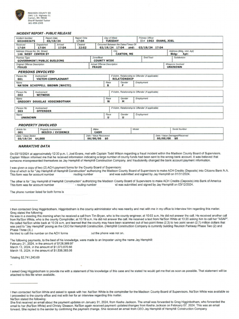 Madison County Sheriff's Report | PDF