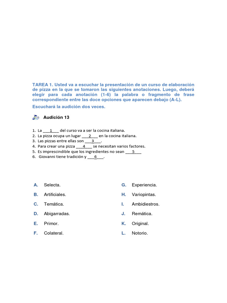 Examen DELE C1: Comprensión Auditiva | PDF | Juegos y actividades ...