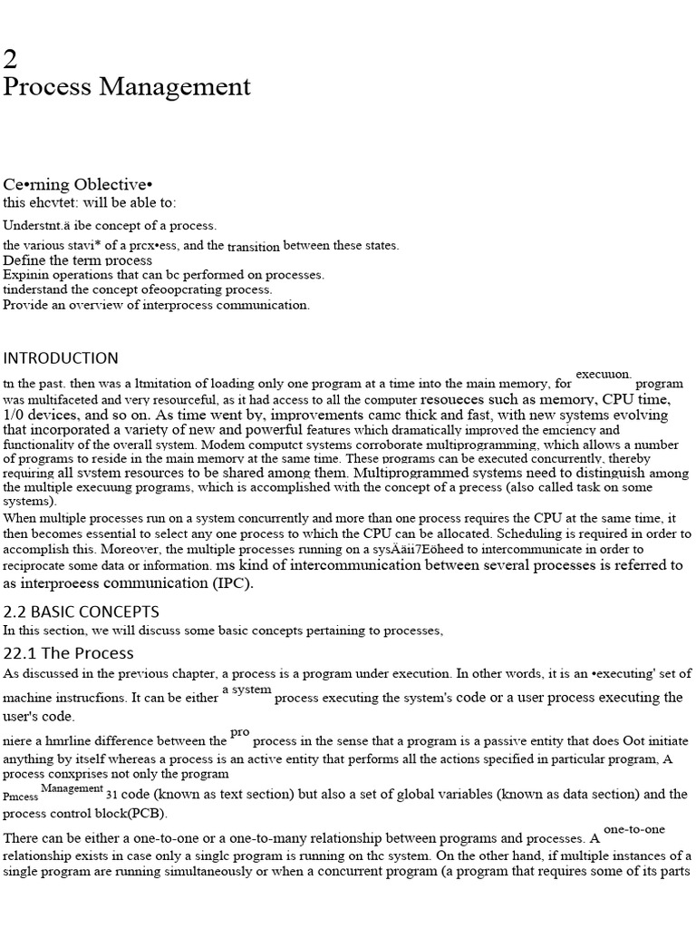 Process Management | PDF | Scheduling (Computing) | Process (Computing)