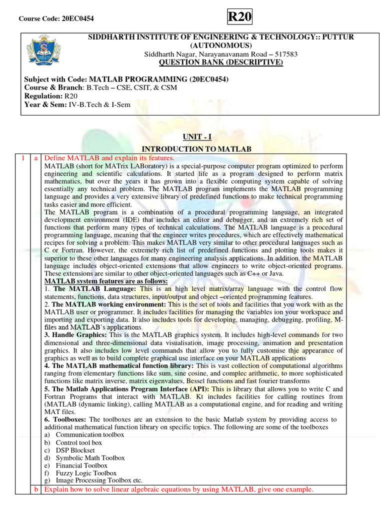 Matlab Q&a | PDF | Parameter (Computer Programming) | Matlab