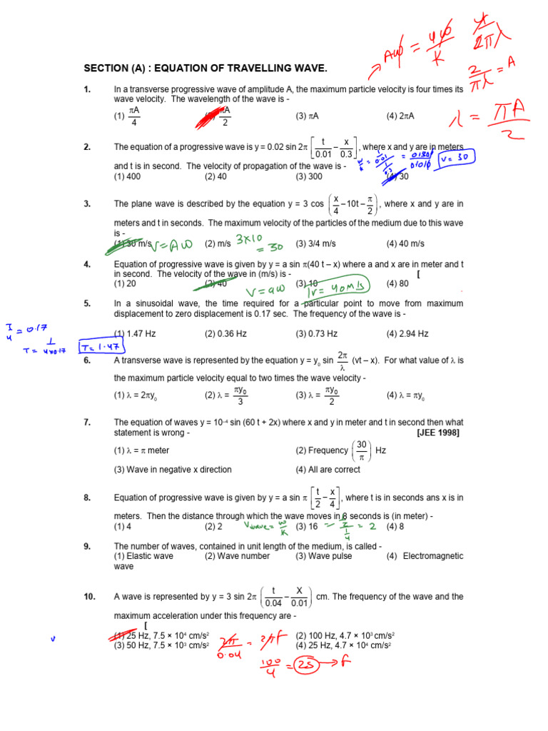 Wave Equations and Properties | PDF | Waves | Oscillation