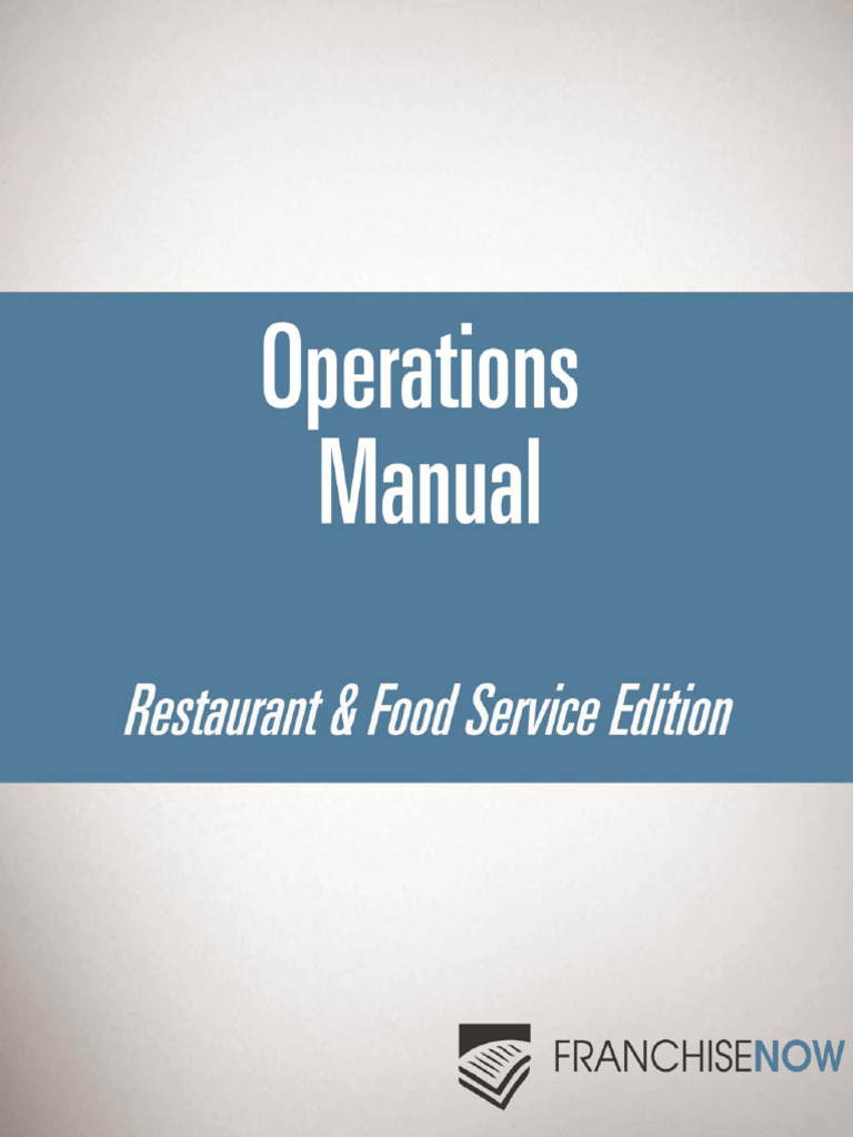 RESTAURANT FOOD SERVICE OPS MANUAL SAMPLE Table of Contents | PDF ...