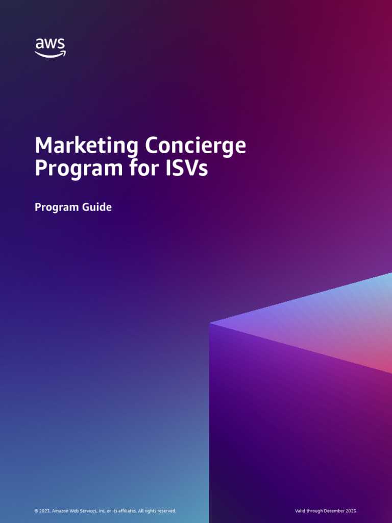 Marketing Concierge Program For ISVs | PDF | Amazon Web Services | Payments