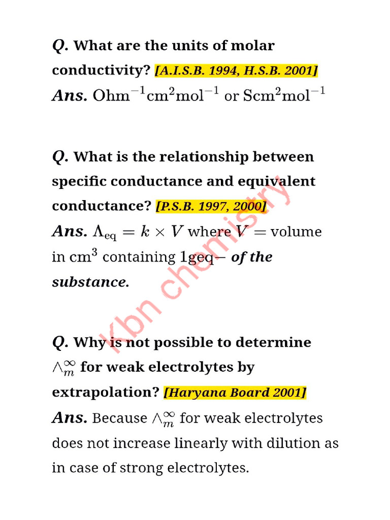 Electrochemistry Numerical | PDF