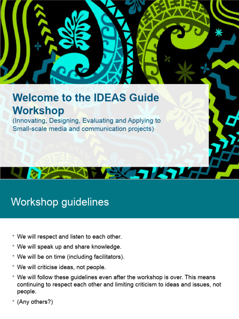 IDEAS Guide Workshop Slides | PDF | Evaluation | Communication