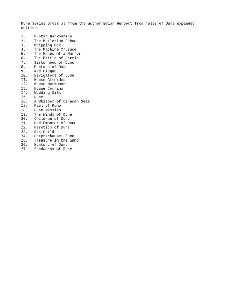 Dune Series Reading Order Guide | PDF