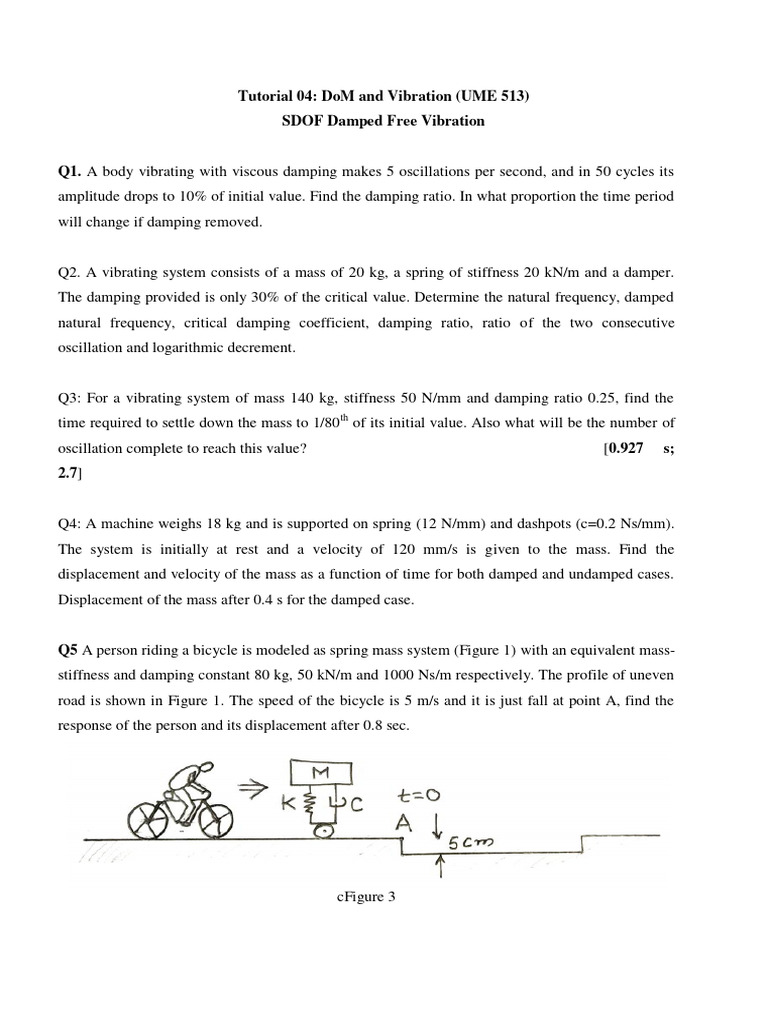 Tutorial 04_Damped Undamped Vibration _ Final Version | PDF | Damping | Classical Mechanics