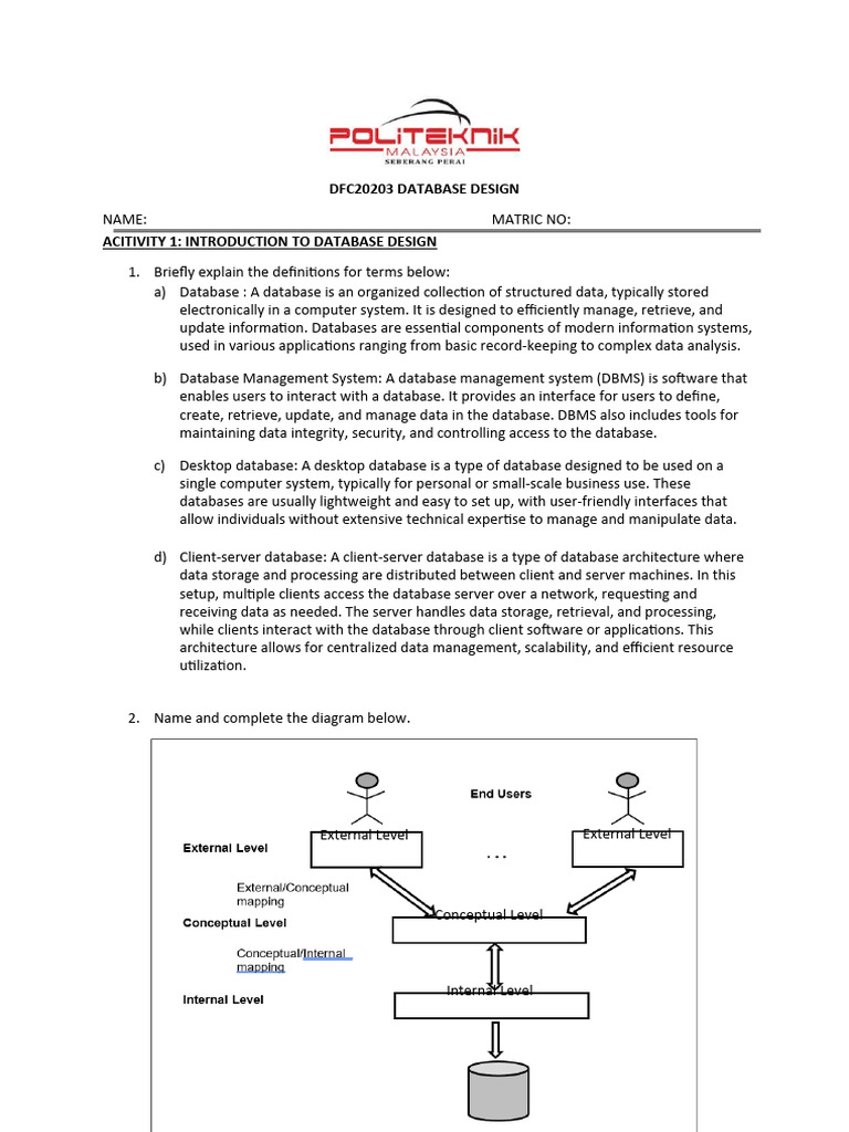 Activity Intro To DB | PDF | Databases | Client–Server Model Activity Intro To DB | PDF | Databases | Client–Server Model