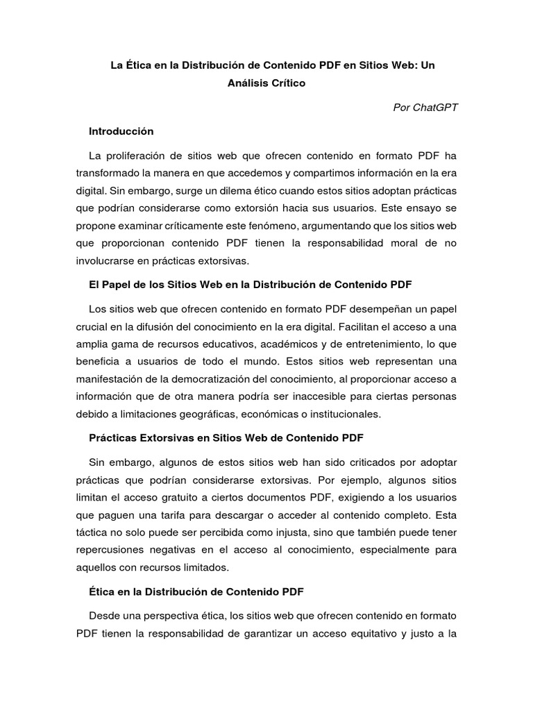 La Ética en La Distribución de Contenido PDF en Sitios Web | PDF ...