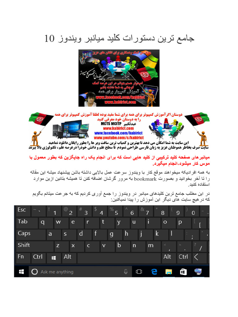 Keyboard Shortcuts keys for Windows 10 | PDF