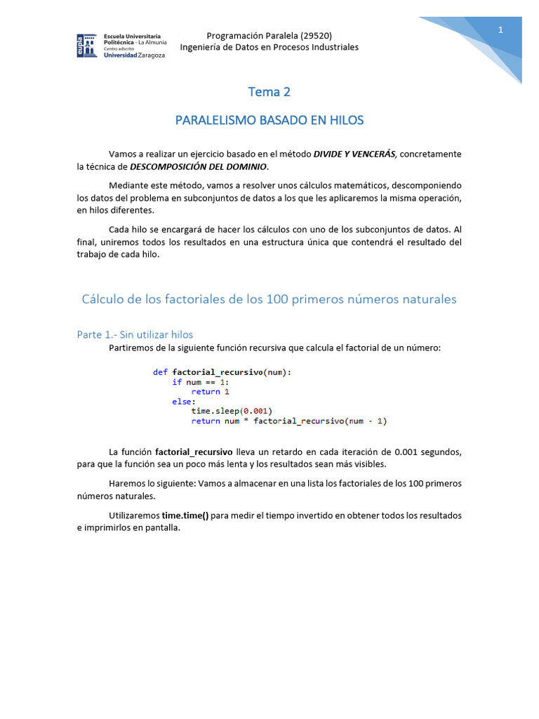 Ejercicio 1 (12) | PDF | Hilo (Computación) | Computación paralela