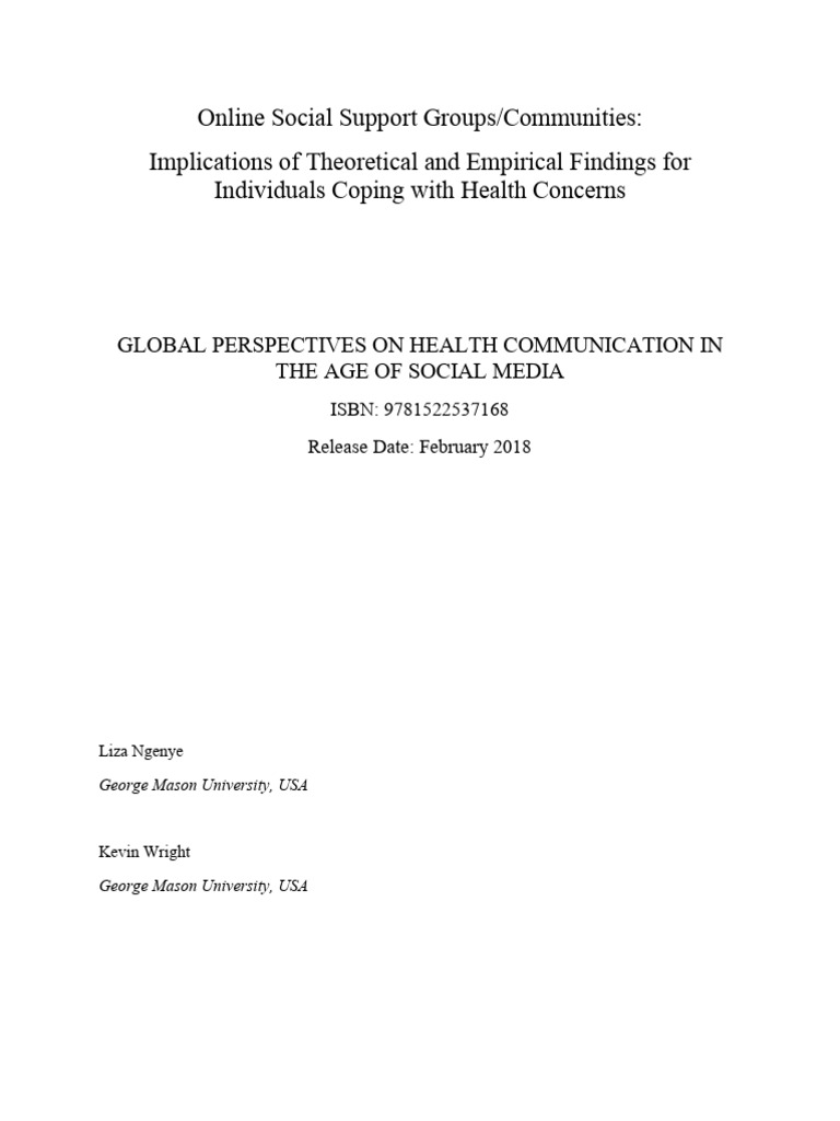 E-HealthChapter | PDF | Social Support | Psychological Concepts