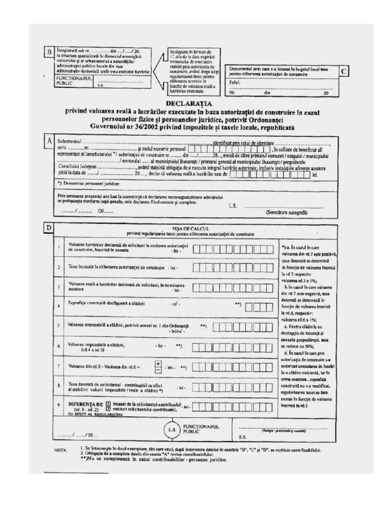 Declaratie Regularizare Taxe | PDF