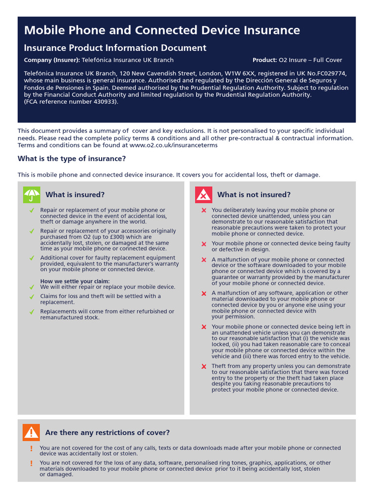 Mobile Phone and Connected Device Insurance: Insurance Product ...