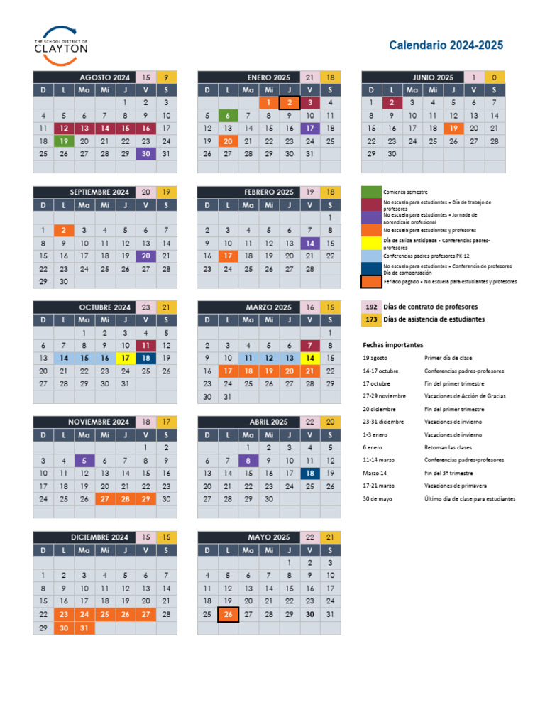 2024 2025 Calendar FINAL - Spanish | PDF | Estaciones