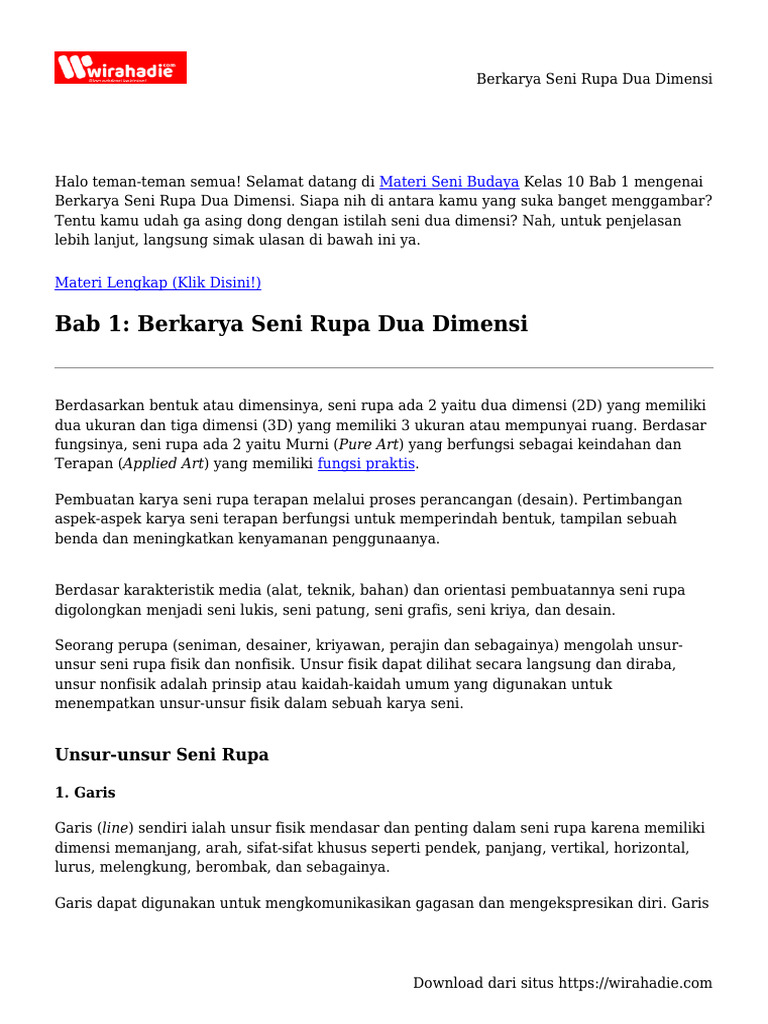 Berkarya Seni Rupa Dua Dimensi | PDF
