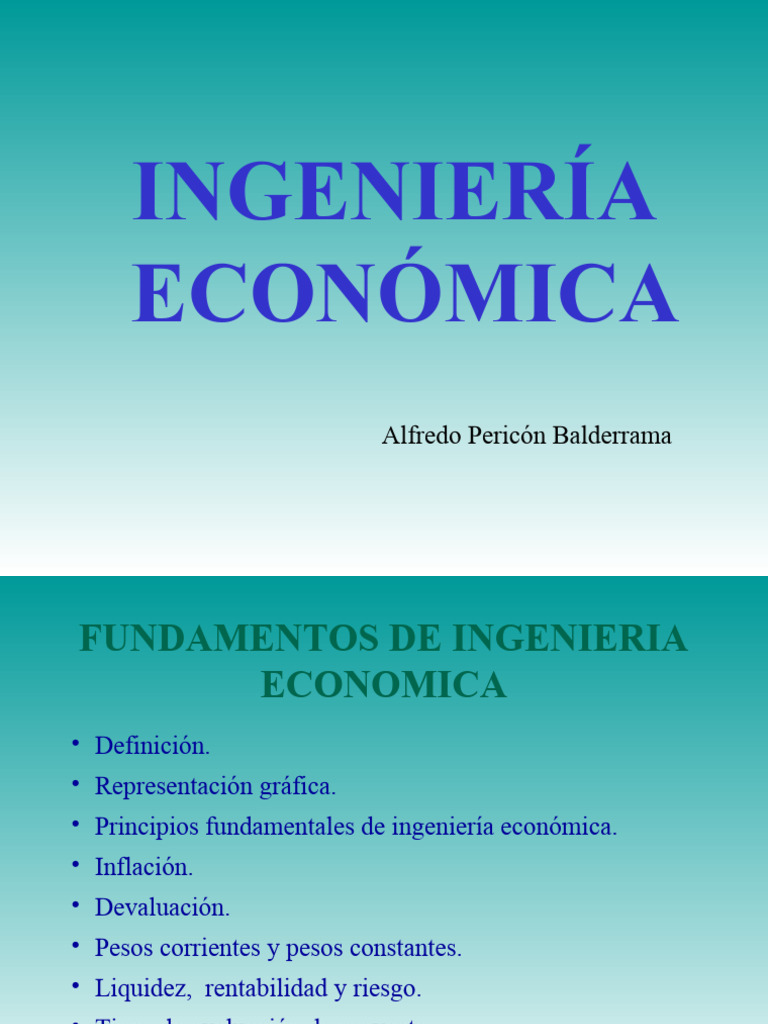 Introduccion - Ing. Economica | PDF | Interés | Inflación