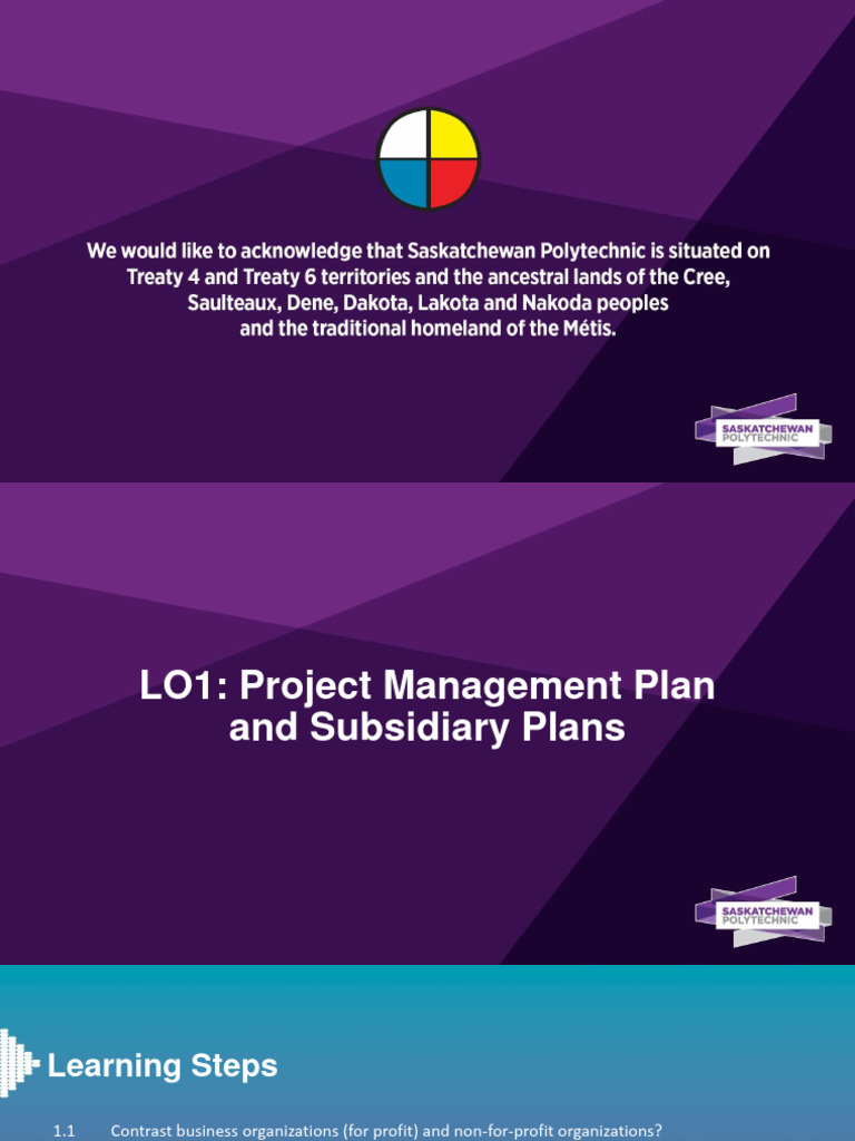 LO1 - PROJ 606 - Intro To Project Mangt. Plan & Sub Plans | PDF ...