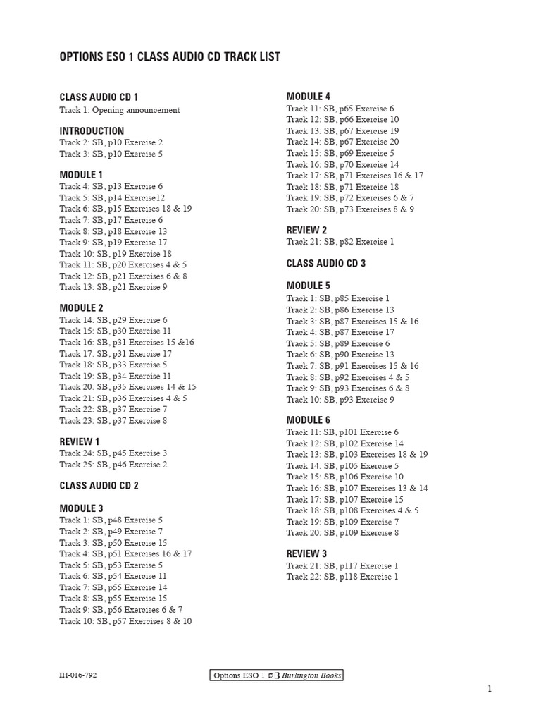 Options1 LSC Tracklist 26572 | PDF