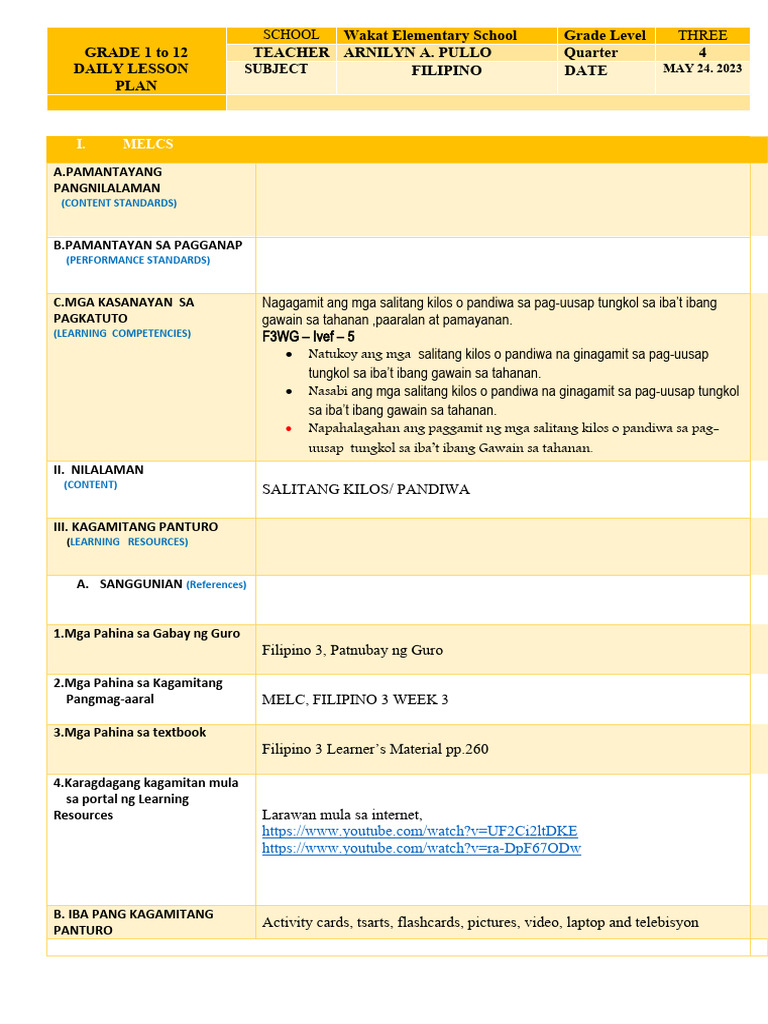 FILIPINO-3-COT-2 - Adjusted | PDF