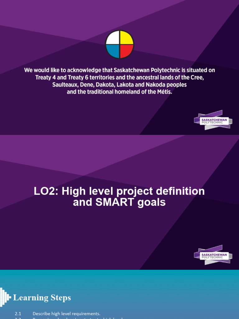 LO2 - PROJ606 - High Level Projects and SMART Goals | PDF | Needs ...