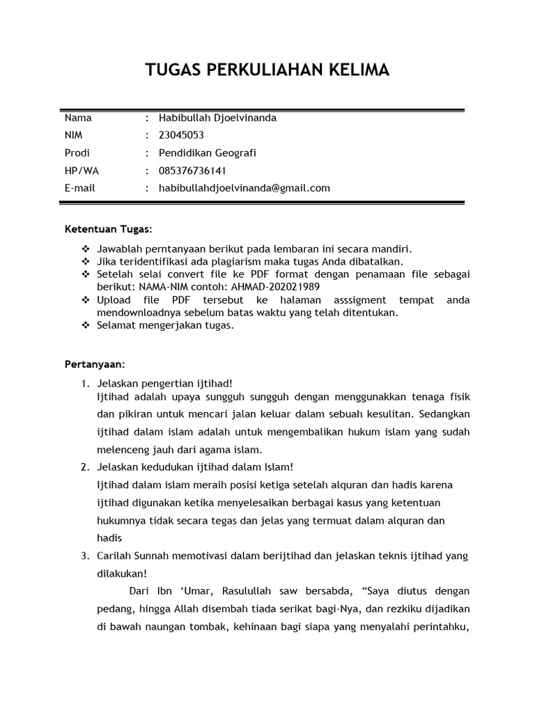 Pendidikan Agama Habibullah Djoelvinanda | PDF