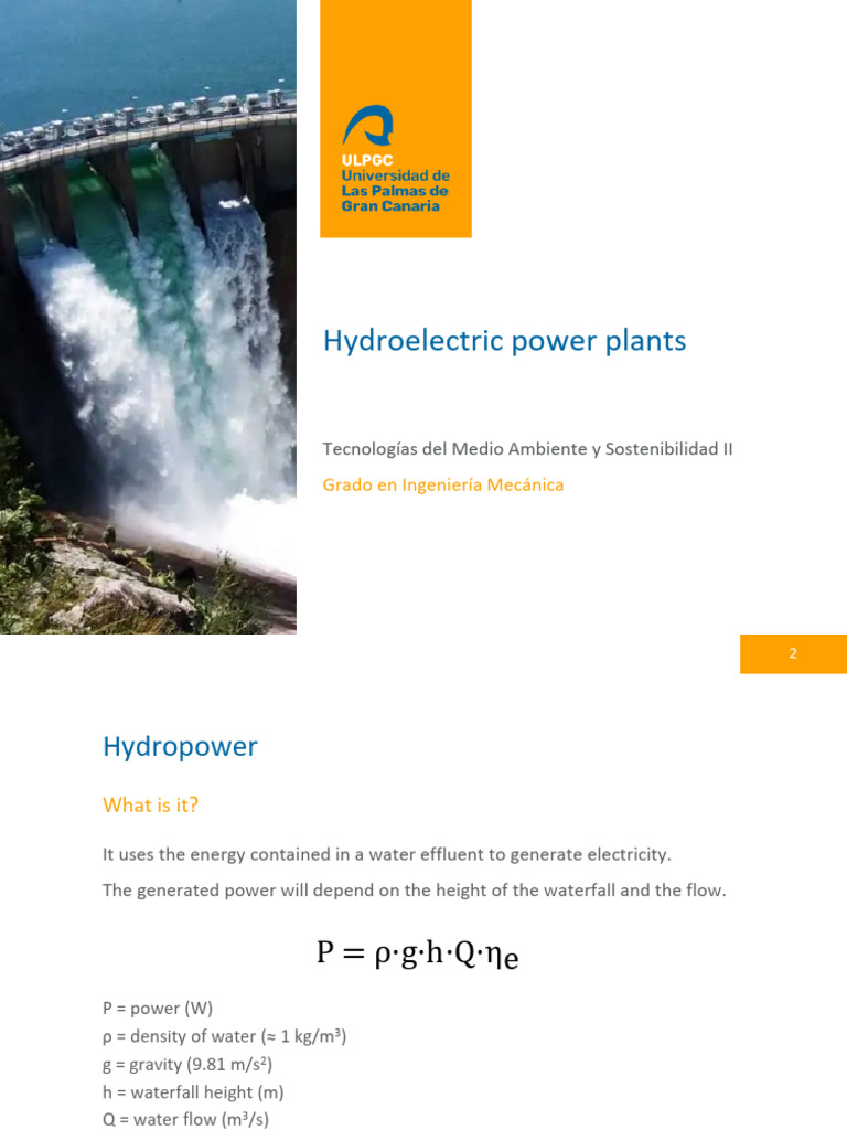 Hydropower Plant Types and Benefits | PDF | Hydroelectricity | Power ...
