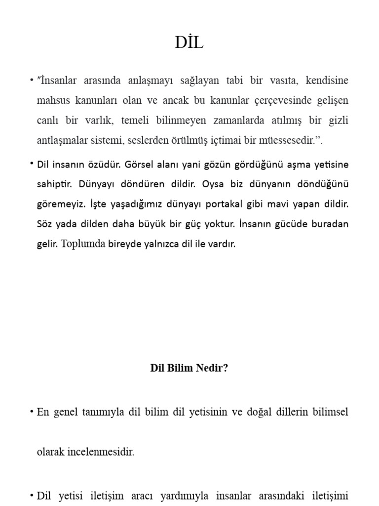 Dil Bilim - Son Slayt | PDF
