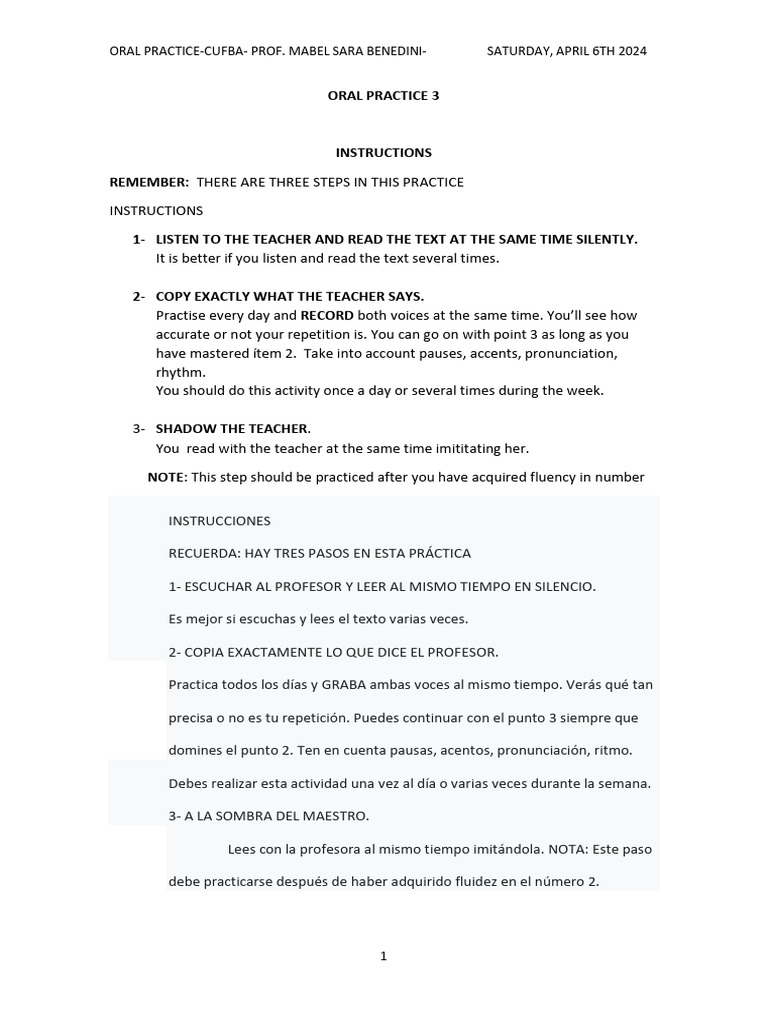 Oral Practice 3 | PDF