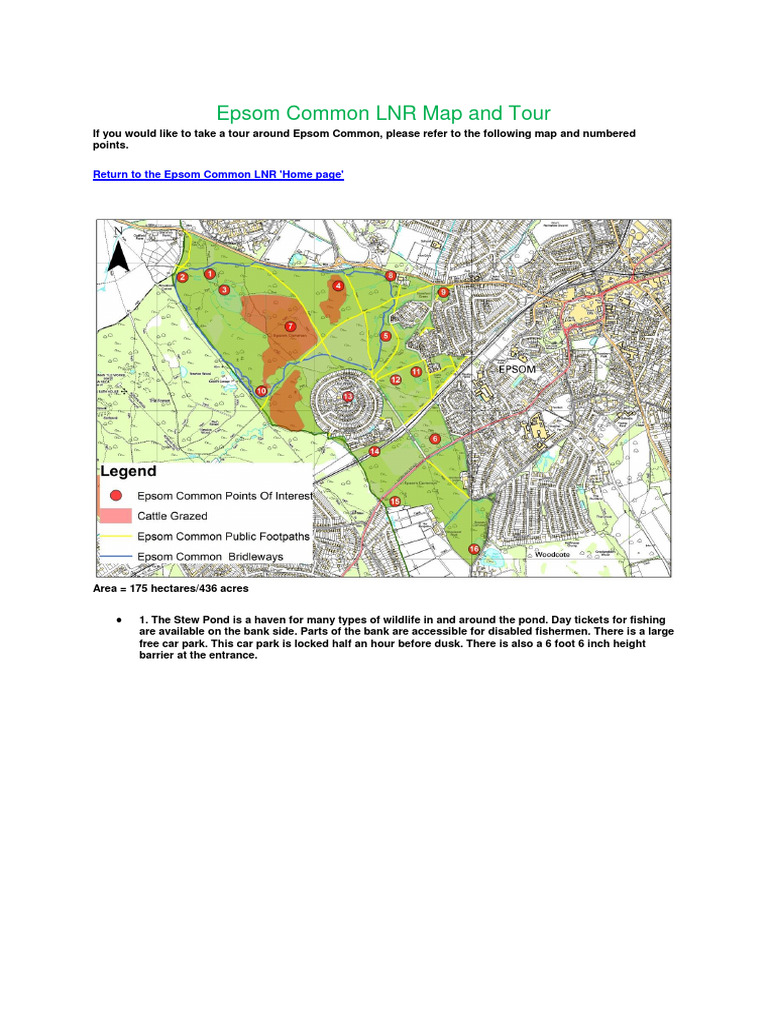 Epsom Common Nature Reserve Tour Map | PDF