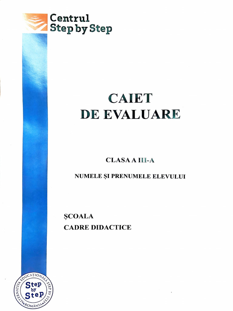 Caiet de evaluare Step By Step clasa a III-a | PDF