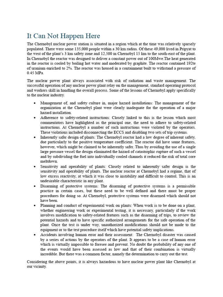 Assignment 7 | PDF | Chernobyl Disaster | Nuclear Reactor