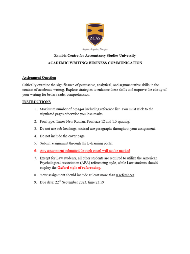 Academic Writing 2023 Semester 2 Assignment | PDF