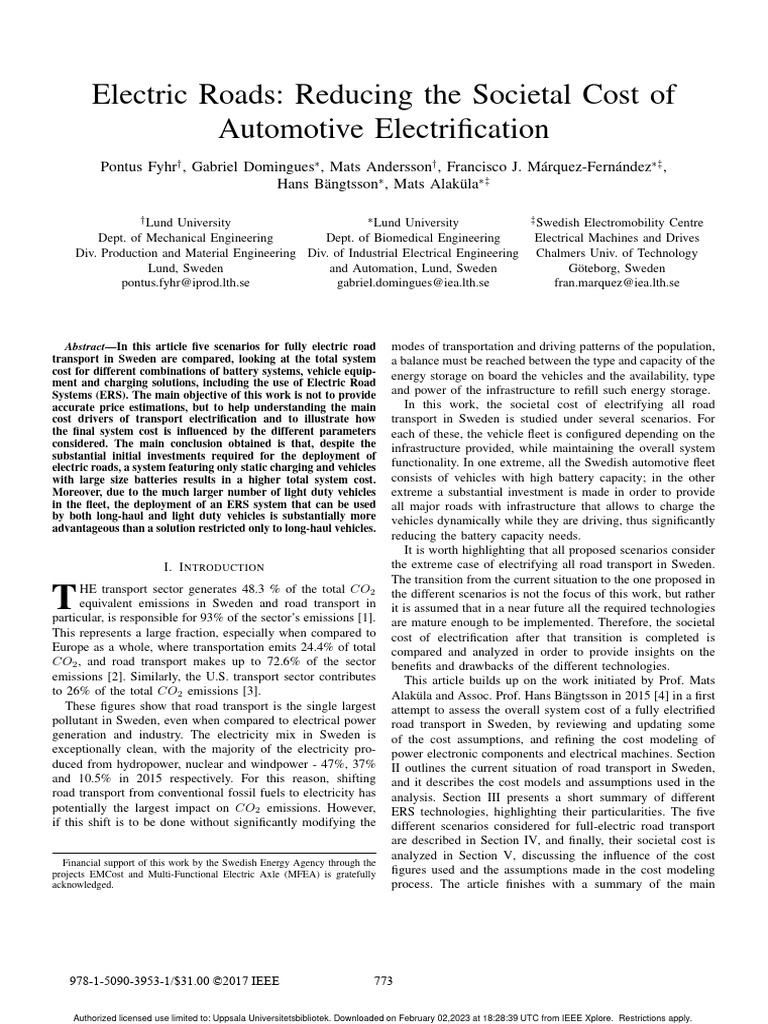 23 Electric Roads Reducing The Societal Cost of Automotive Electrification | PDF | Electric ...