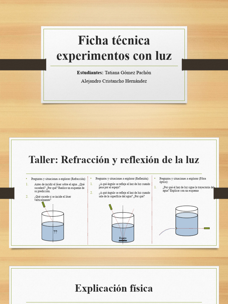 Ficha Técnica Experimentos Con Luz | PDF