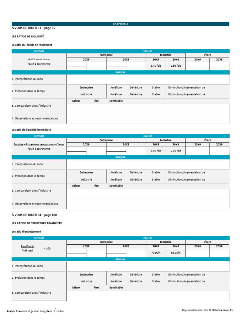 AVDJ Ratios Financiers | PDF