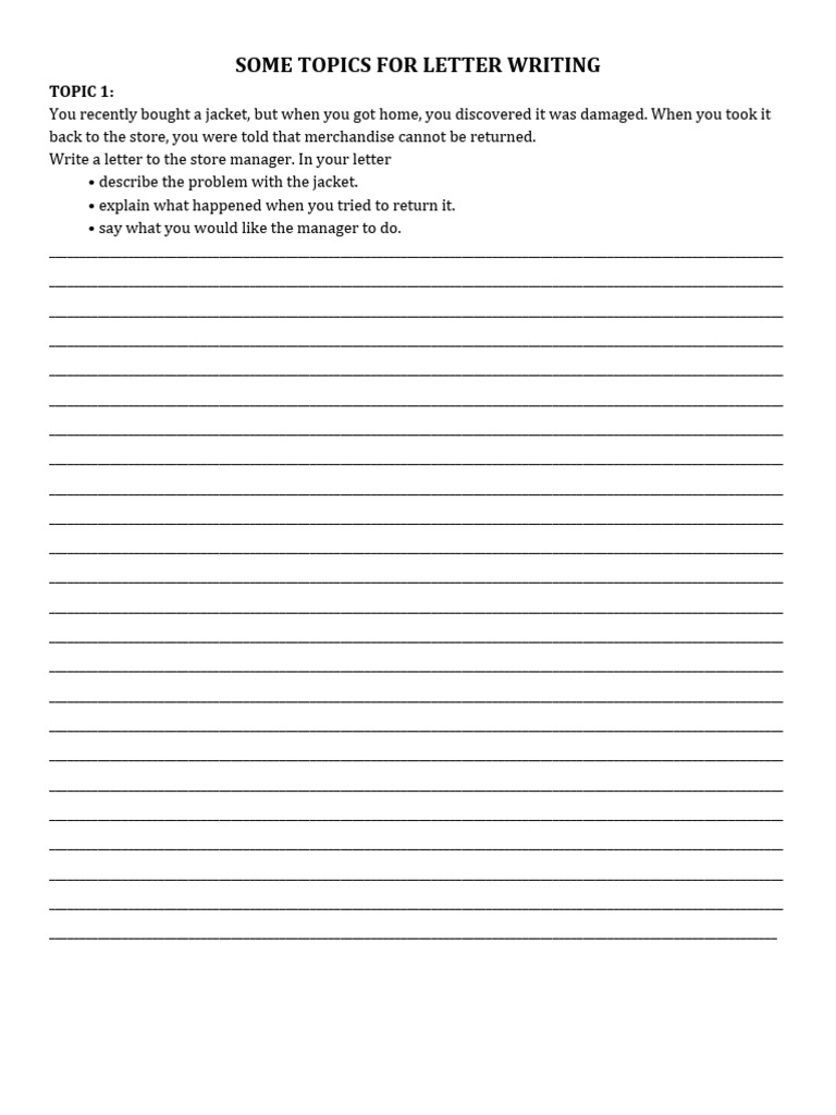 Some Topics For Letter Writing | PDF