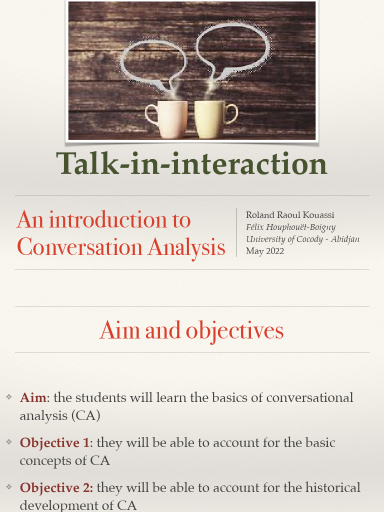 Intro To CA 2022 | PDF | Sociology | Conversation