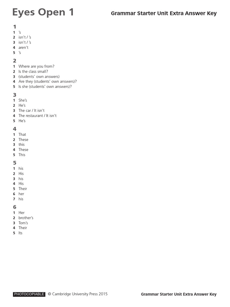 Grammar Extra Answer Key | PDF | Language Arts & Discipline