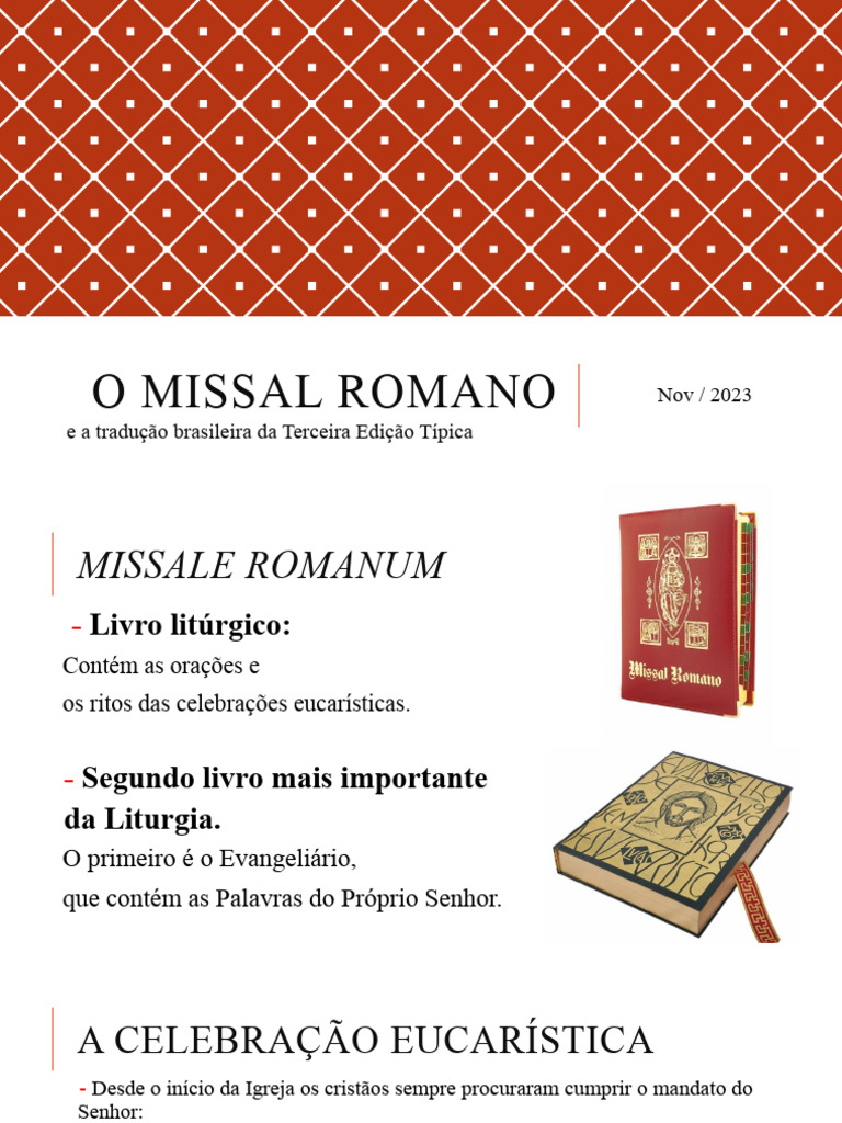 Missal Romano 2023: 3ª Edição Típica | PDF | Igreja católica | Liturgia ...