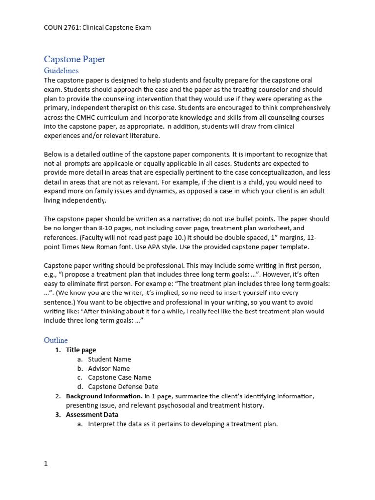 Clinical Capstone Exam Guidelines | PDF | Medical Diagnosis ...