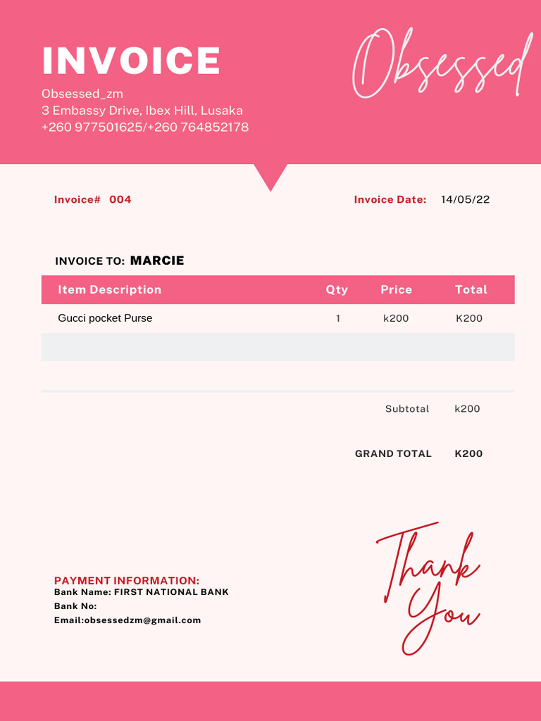 Marcie's Invoice | PDF